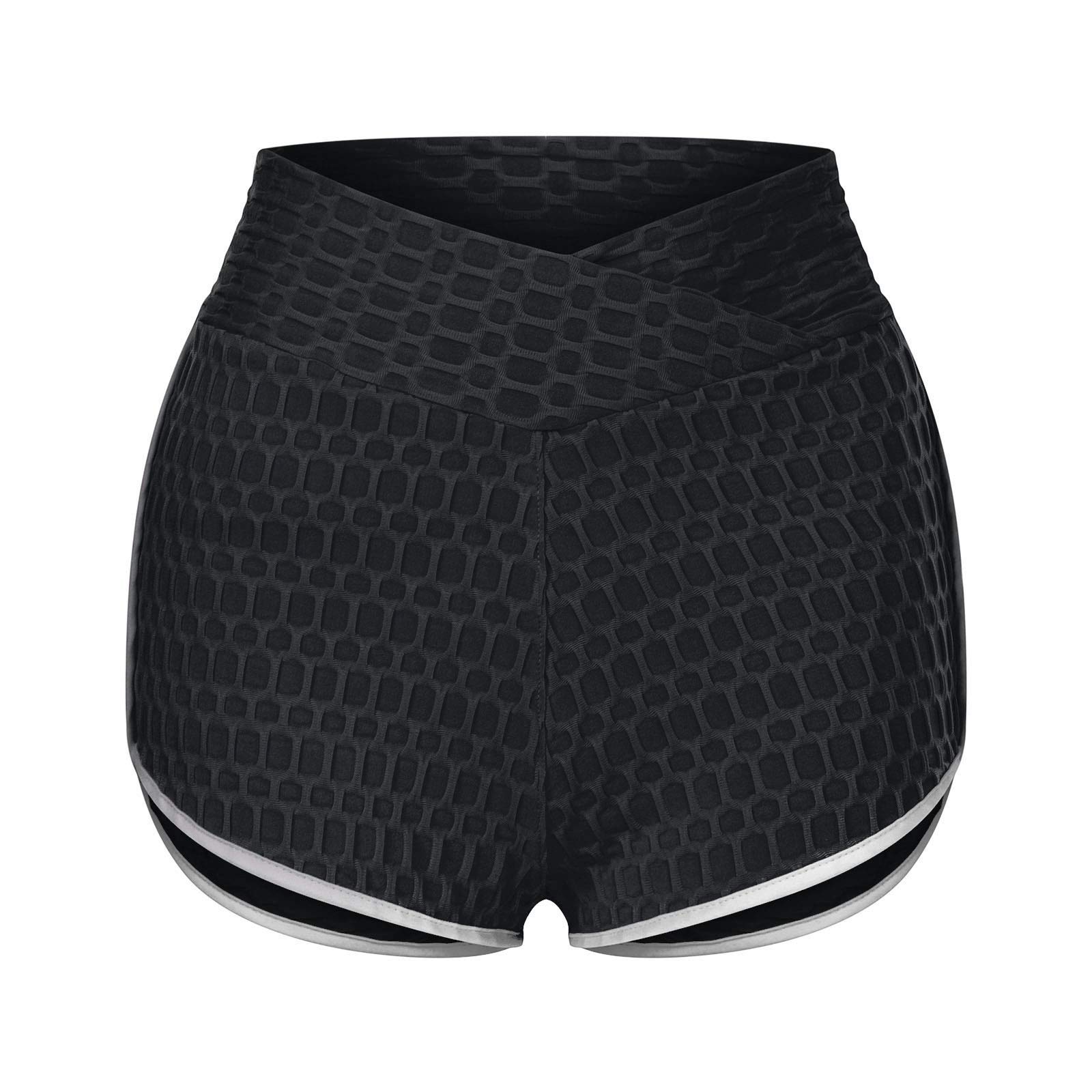 Women High Waist Yoga Super Shorts Legging Tummy Control Butt Lifting Running Basic Sport Shorts Compression Workout Shorts Hot Pink