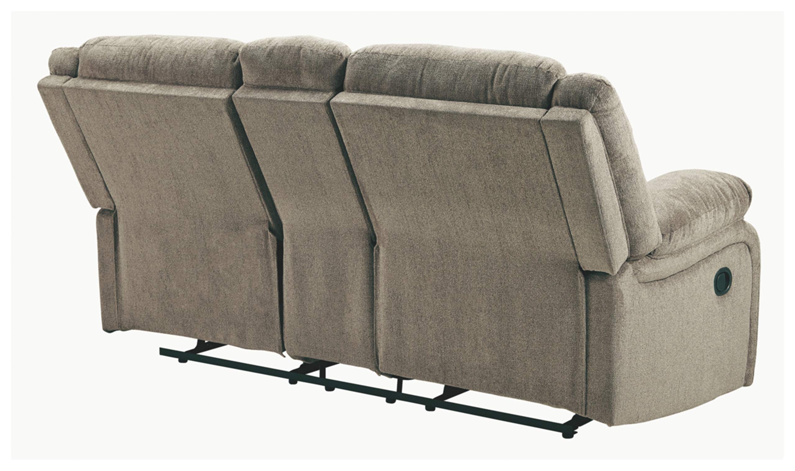 Signature Design by Ashley Draycoll Manual Double Reclining Loveseat with Center Console, Light Brown