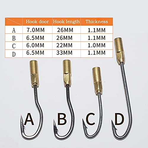 WRLRUILIAN Fishing Accessories 5 PCS Fishing Hook M2 Threads, Stripped Fish Hook, Hook Fishing Fishing Tools (Size : C)