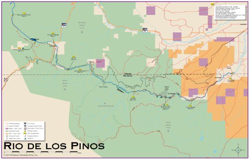 Rio de los Pinos 11x17 Fly Fishing Map