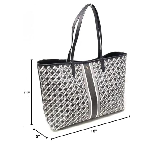 Tory Burch Black Geo Logo Tote Bag
