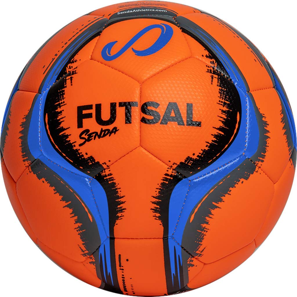 SENDA Belem Training Futsal Ball, Fair Trade Certified, Orange/Blue/Grey/Black, Size 4 (Ages 13 & Up)