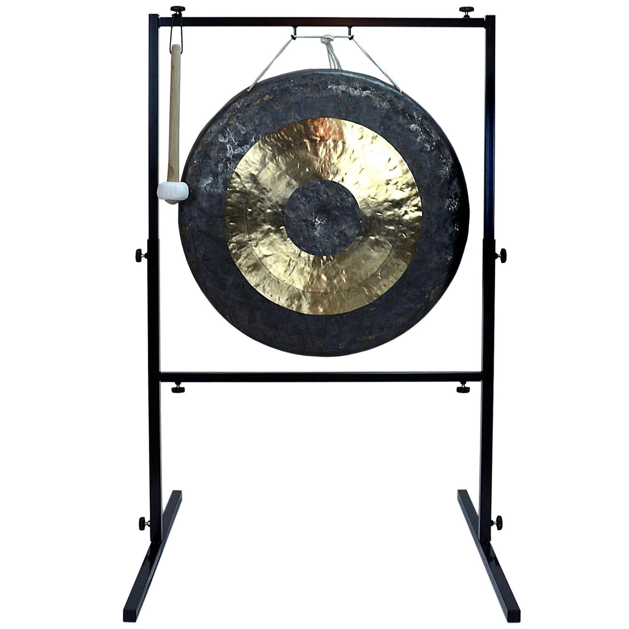 The Gong Shop 26" Chinese Chau Gong With Height Adjustable Stand/Authentic Chinese Chau Gong/Includes Gong Mallet & Hanging String/Hand Hammered Bronze Chinese Gong/Hand Select to Ensure Quality
