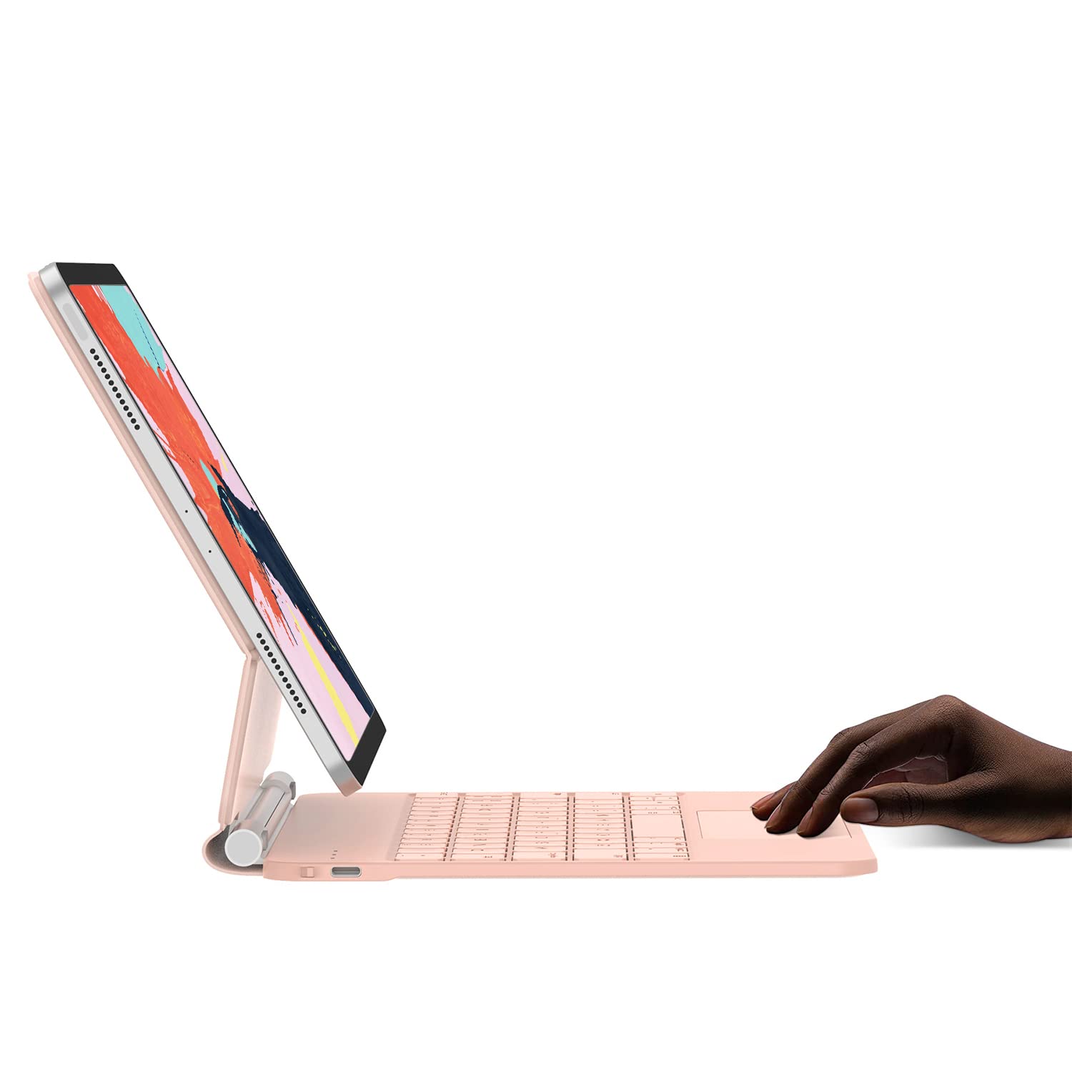 nimin Magnetic Floating Keyboard Case for iPad Pro 12.9 (6th Generation 2022), Slim Keyboard Cover with Multi-Touch, Soft White Backlight for iPad Pro 12.9 5th / 4th / 3rd Gen, Pink