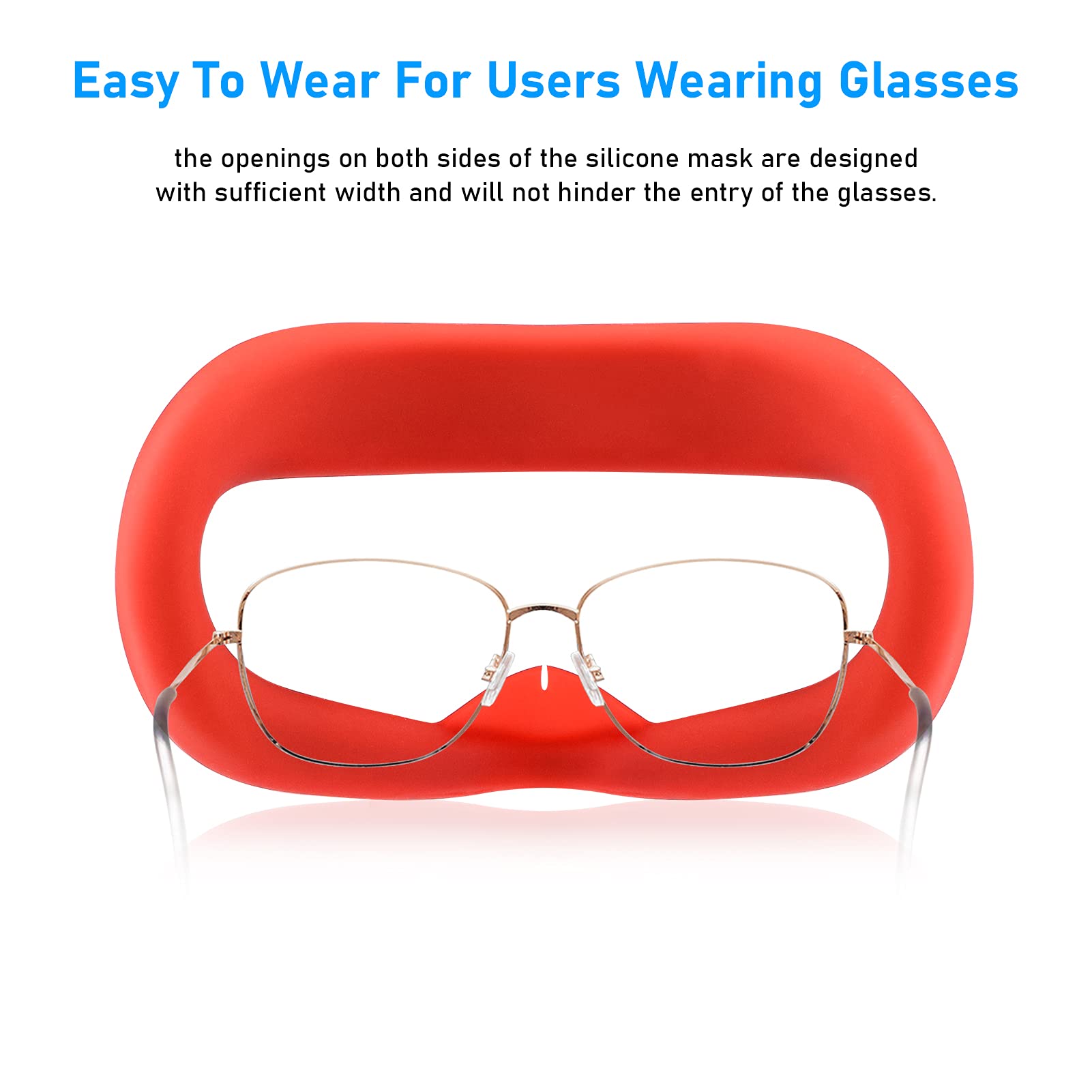 YIZEIJOB Silicone Cover Set Accessories for Oculus Quest 2, Quest 2 Front Shell Protector Cover, Controller Grips Cover, Lens Protective Cover, Anti-Throw Face Pad, 4PCS VR Bundle-Red