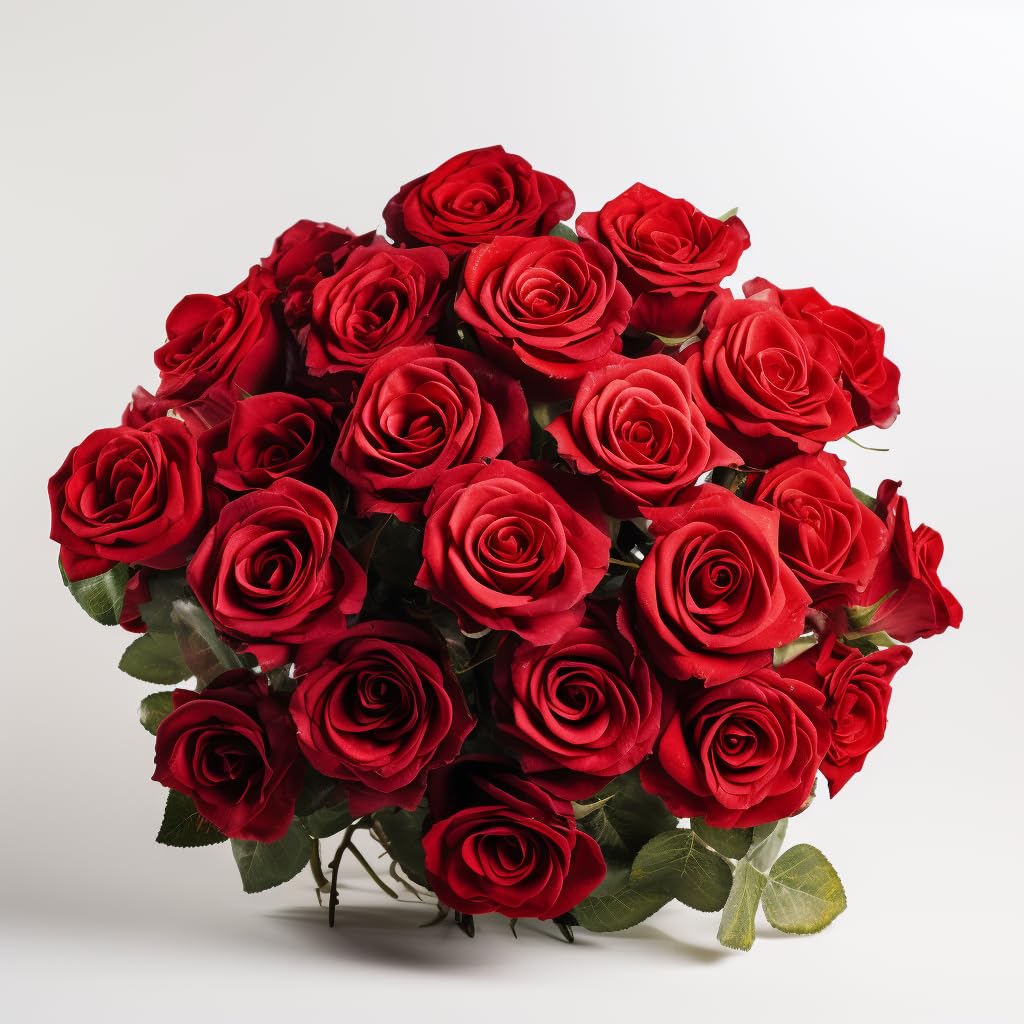 Red Roses- 50 Fresh Flowers- Beautiful Gift (OM)