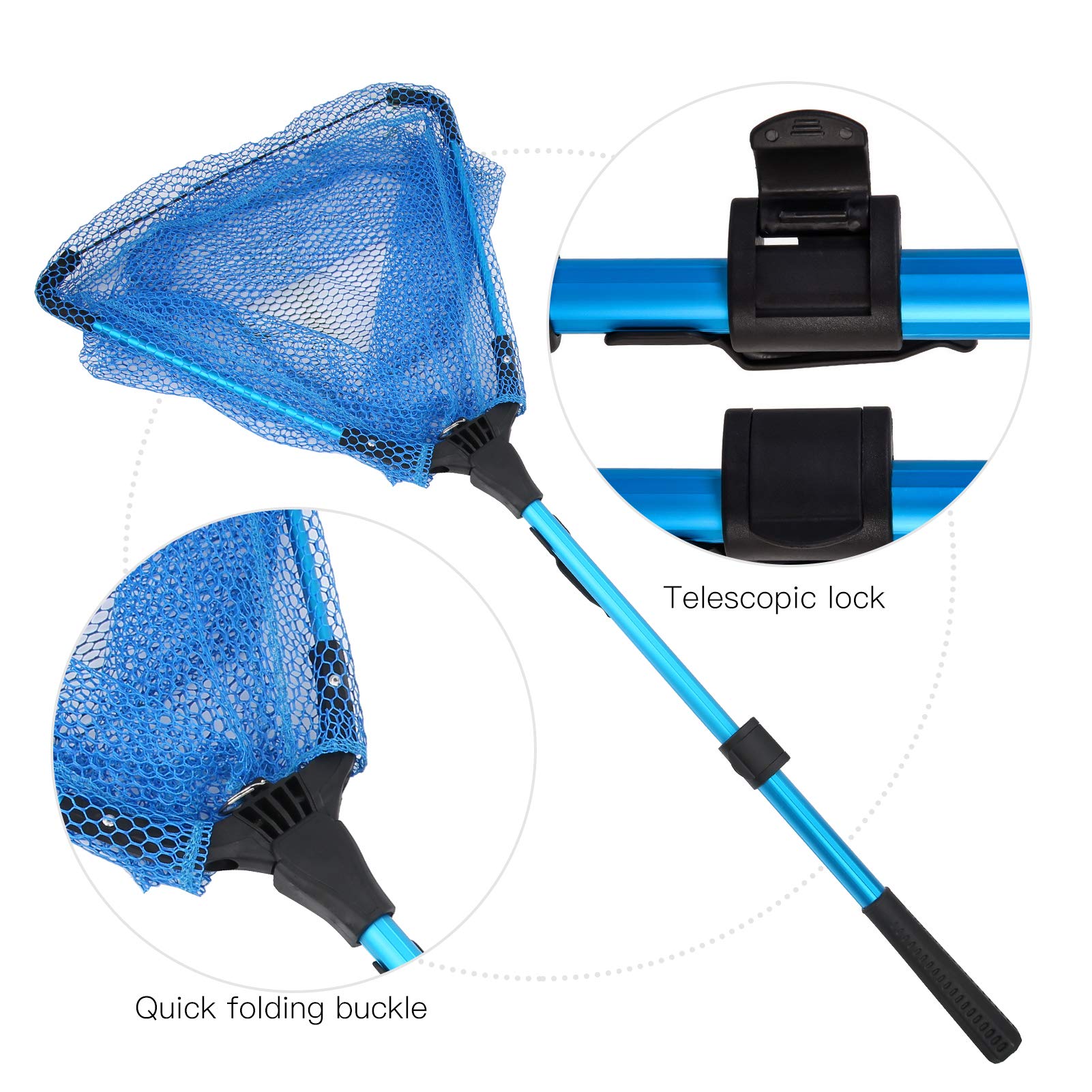 Telescopic Fishing Net, Fishing Net, Compact Size Fast Folding Design ABS Components for Fishing Tools Outdoor Fishing