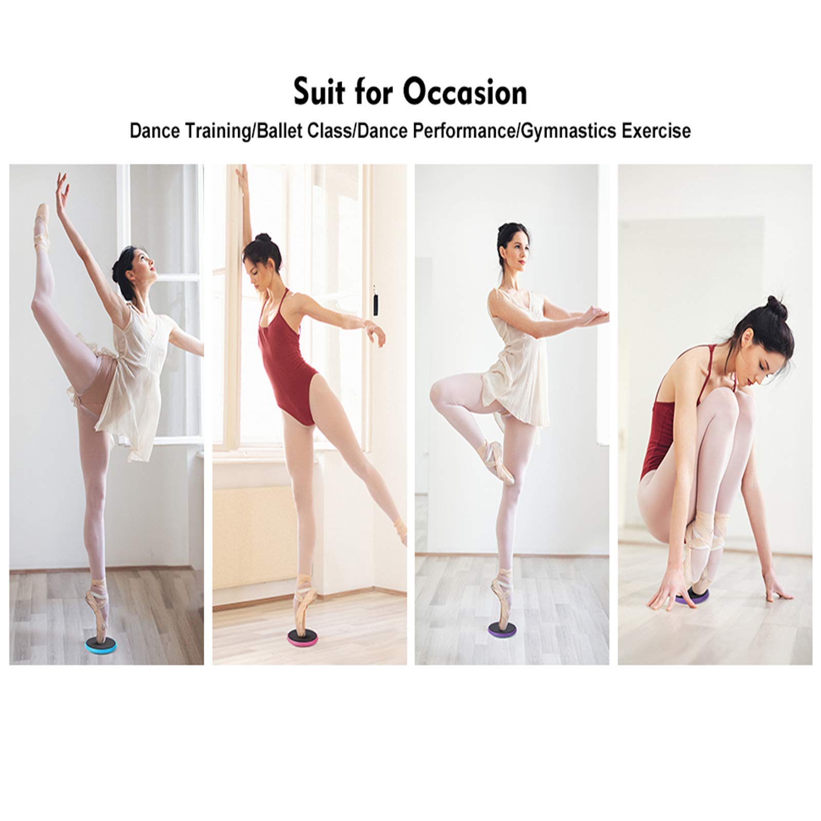 Soudittur Dance Turning Board Ballet Disc for Dancers, Gymnastics and Ice Skaters, Help to Improve Turns, Balance, Spotting, Stability (Blue)