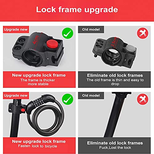 UFFD Bike Lock, Coiled Security Resettable Combo Combination,Cable Lock 6 Feet Long,Lock Bicycle Lock with Mounting Bracket (Color : Blue, Size : 12mm/120CM)