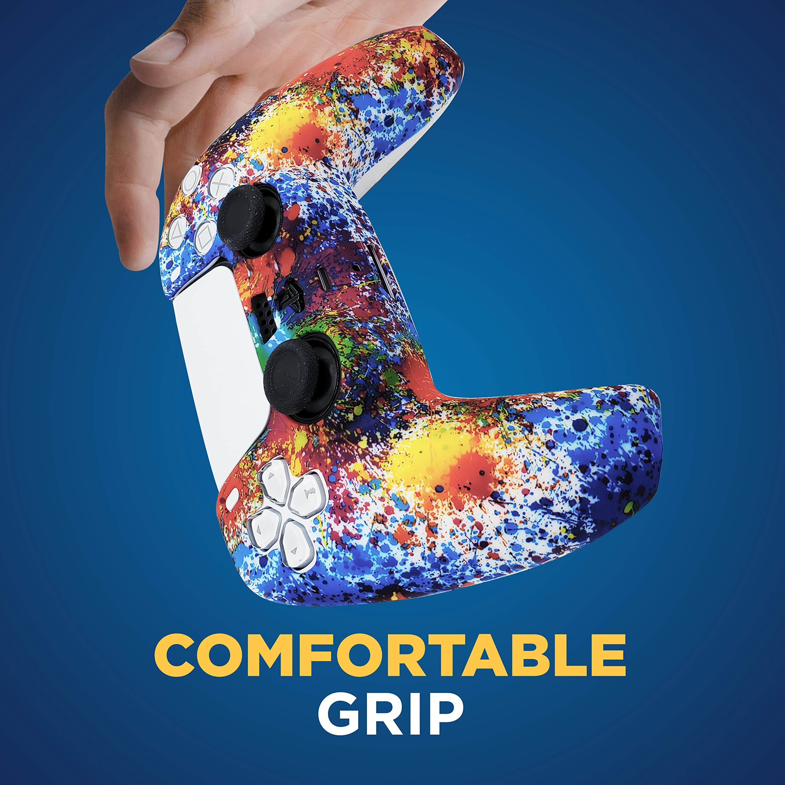 PS5 Silicone Gel Grip Controller Cover Skin Protector (ps5 Rainbow) Compatible for Sony Playstation 5, Compatible for Playstation 5 Accessories, Wireless Controller Protector Covers, PS5 Skin