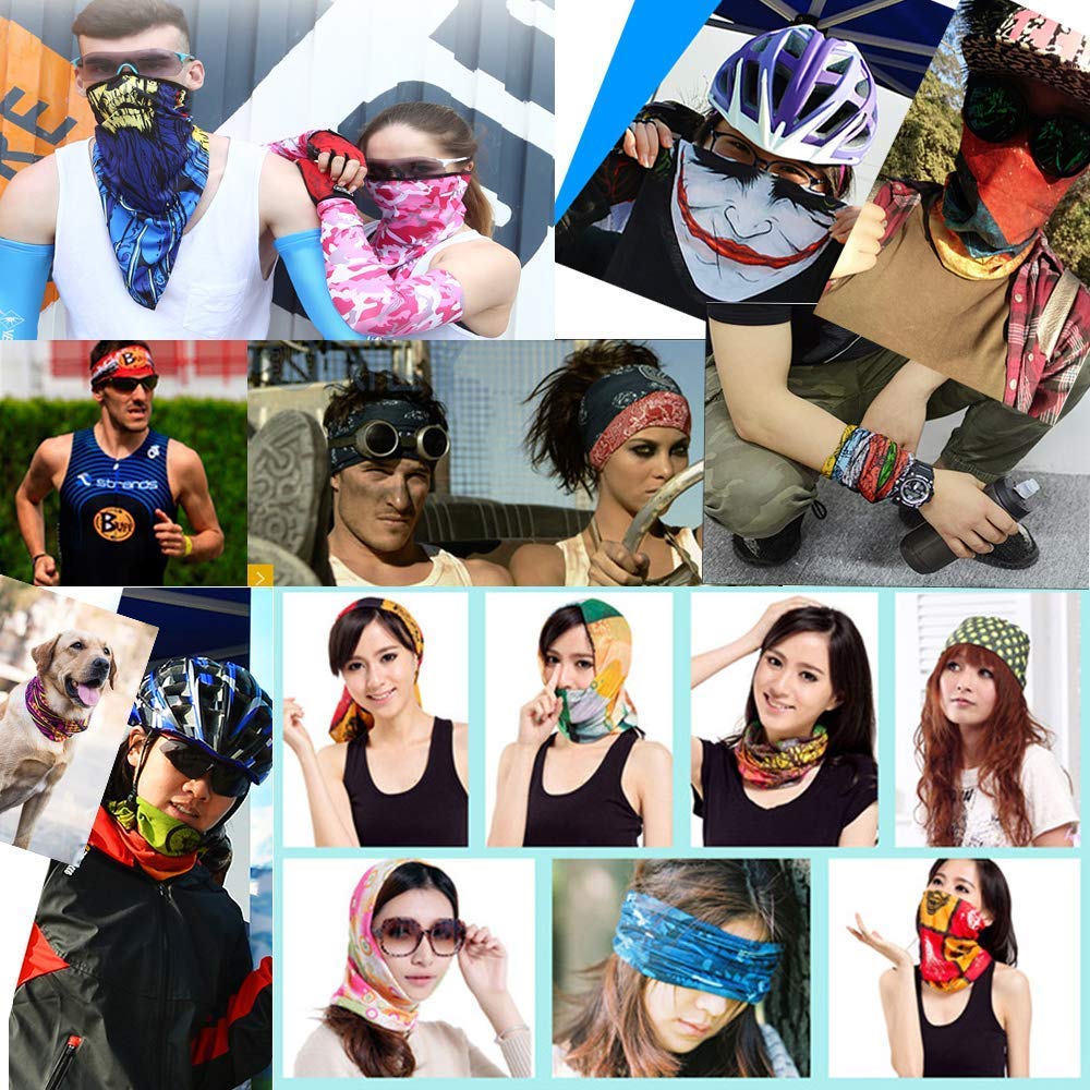 Seamless Neck Gaiter Shield Scarf Bandana Face Mask Seamless UV Protection for Motorcycle Cycling Riding Running Headbands