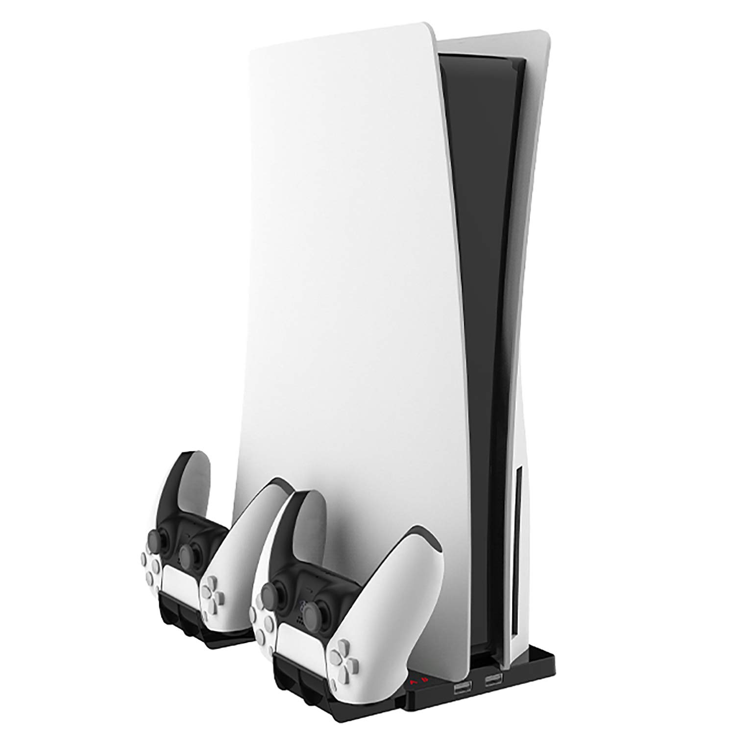 TPLGO Vertical Stand for PS5 Disc/Digital Edition Console with Dual Controller Charging Station Dock and 2 USB Charger Ports