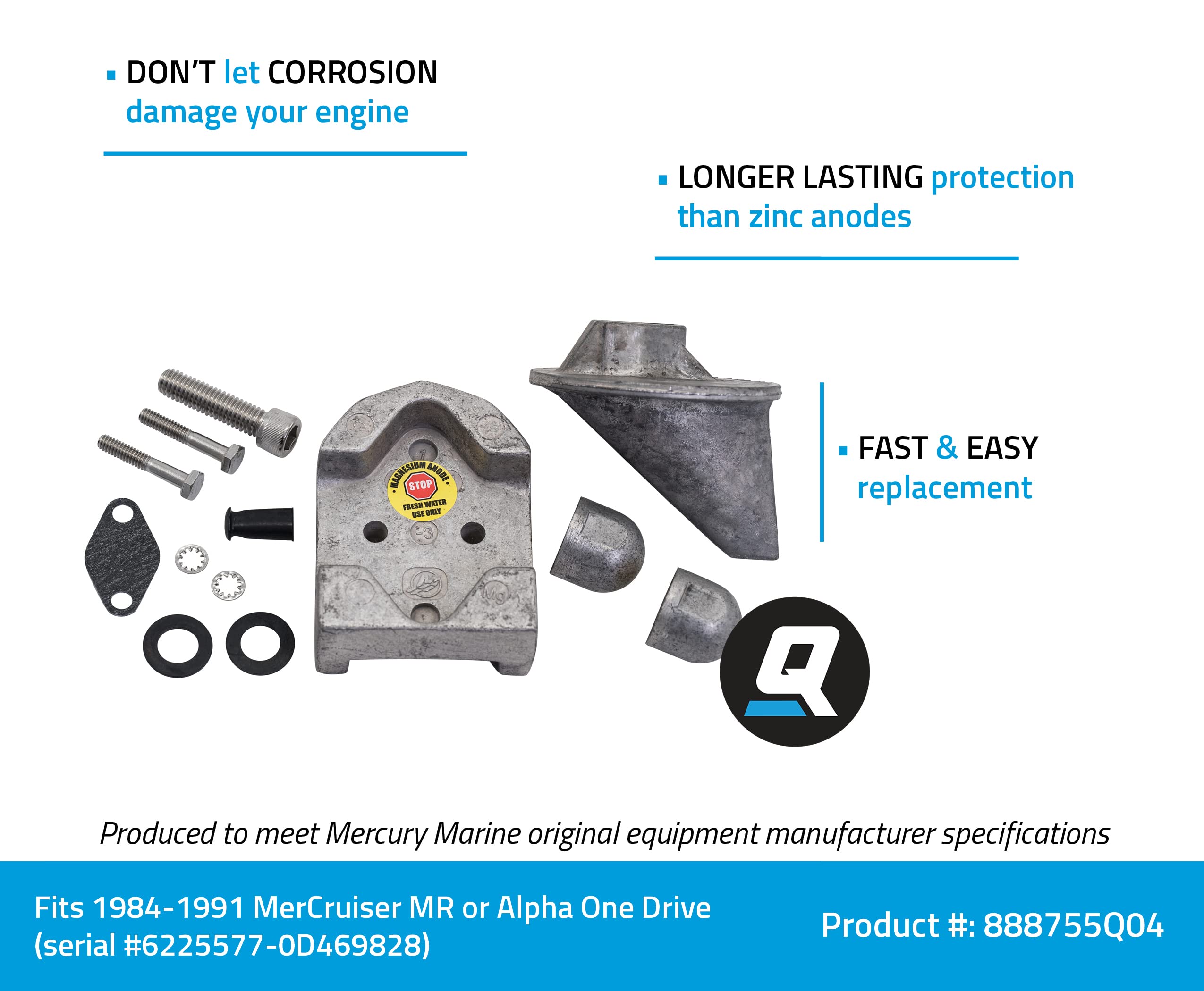 Quicksilver 808483Q1 Distributor Cap Kit for Marinized V-8 Engines by General Motors with Delco HEI Ignition Systems