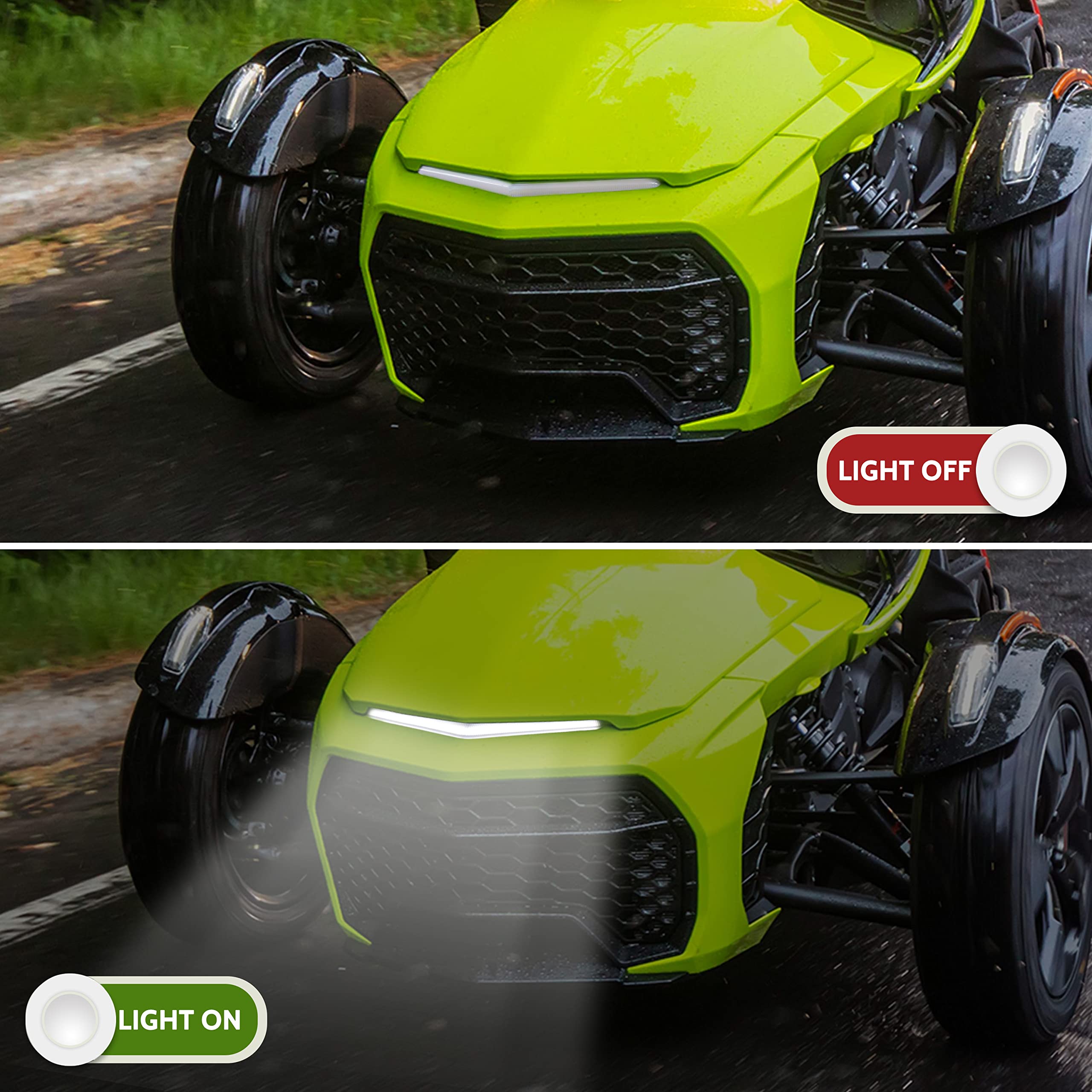 SAUTVS LED Signature White Light Kit for Spyder F3, LED Daytime Running Light DRL for Can-Am Spyder F3 All Models (1PCS, Replace #219400599)