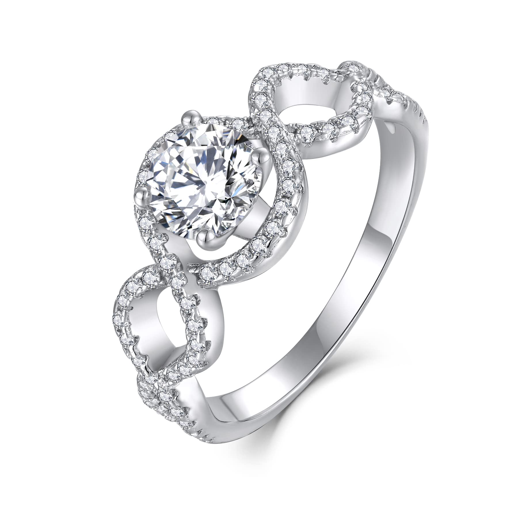 STARCHENIE Infinity Promise Ring 925 Sterling Silver Wedding Engagement Band Anniversary Jewelry for Women Size 7