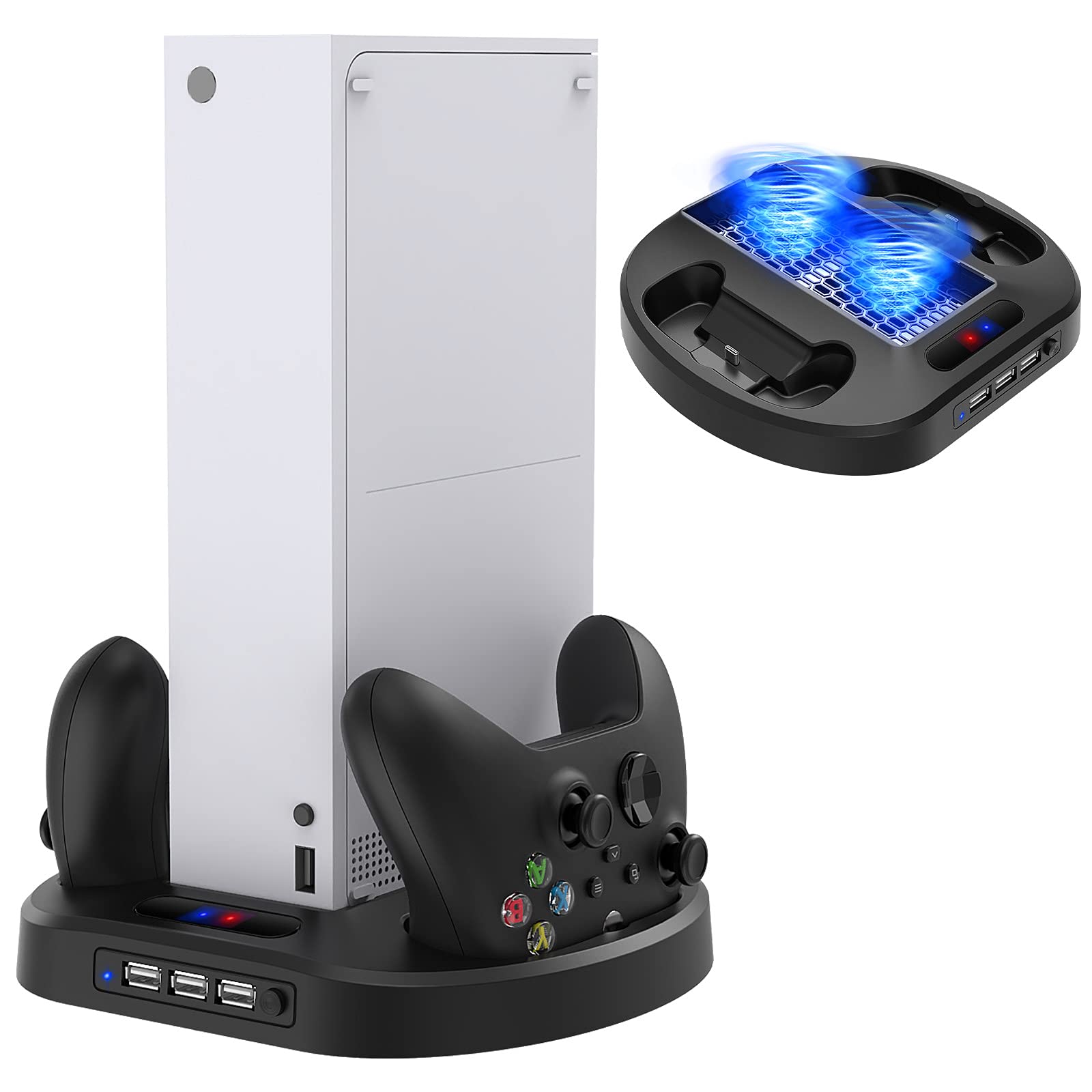 Vertical Cooling Stand Compatible with Xbox Series S, YUANHOT Charging Station Dock with Dual Controller Charger Ports and Cooler System (Only Compatible with Xbox Series S)