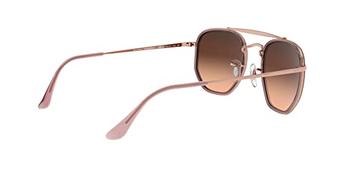 Ray-Ban RB3648M The Marshal II Hexagonal Sunglasses, Copper/Pink Gradient Brown, 52 mm