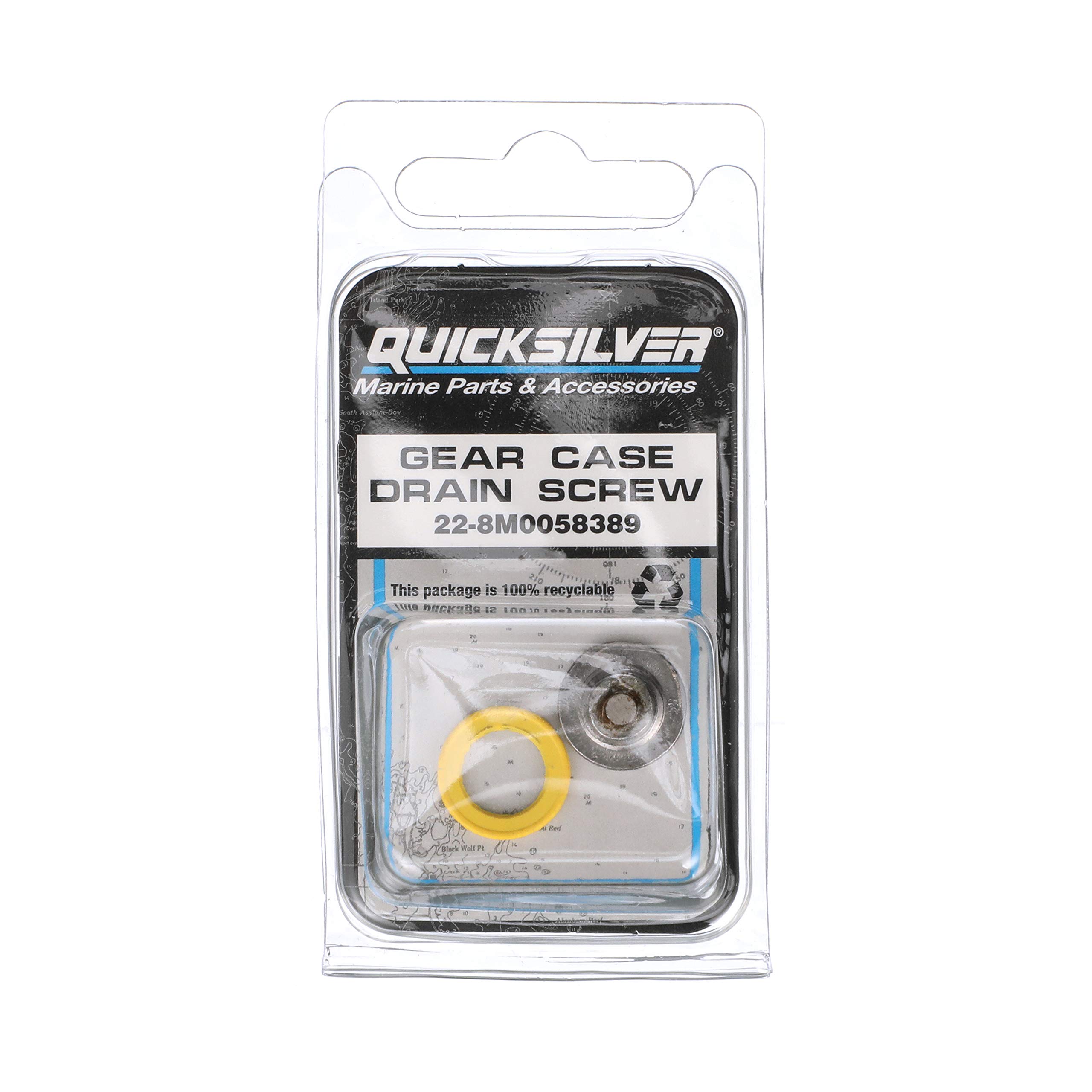Quicksilver 8M0058389 Lower Unit Gear Lube Drain and Fill Hole Screw And Seal - Magnetic