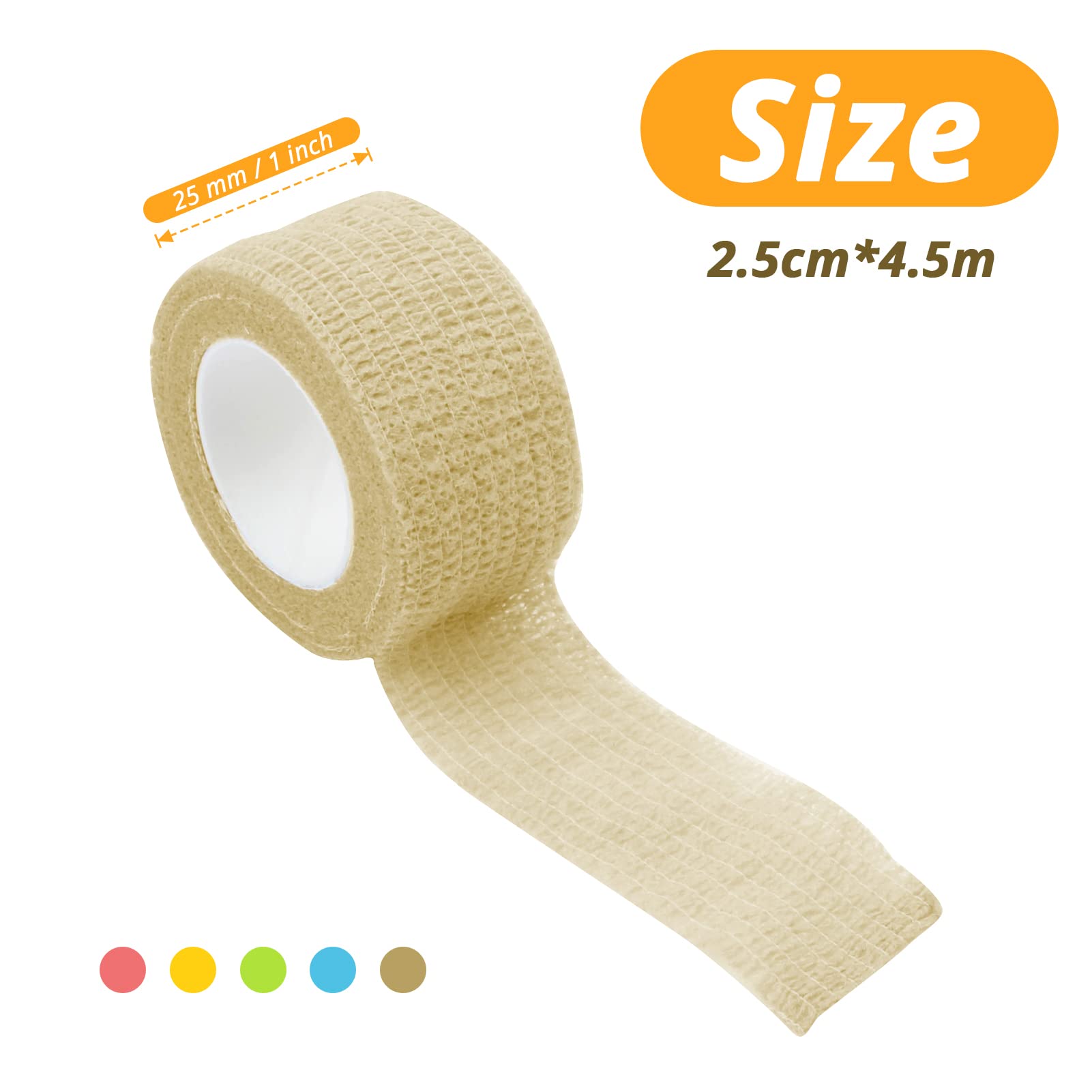 Sihuuu 5 PCS Self Adhesive Bandage Wrap Athletic Elastic Cohesive Bandage for Sports Injury,Strain,Ankle, Knee, Wrist,Ankle Sprains