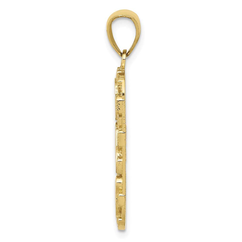 Solid 10k Yellow Gold Dad Nugget Dog Tag Pendant Charm