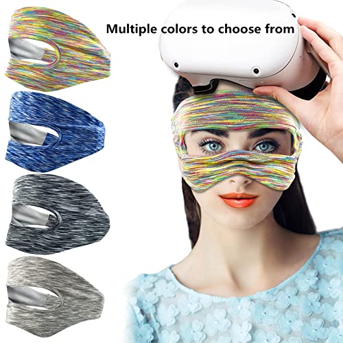 VR Eye Masks Sweat-Breathable Breathable Sweat Resistant Quick Drying Protective Accessories Use with Oculus Quest 2 Oculus Rift Playstation VR (2pcs),Color+Grey