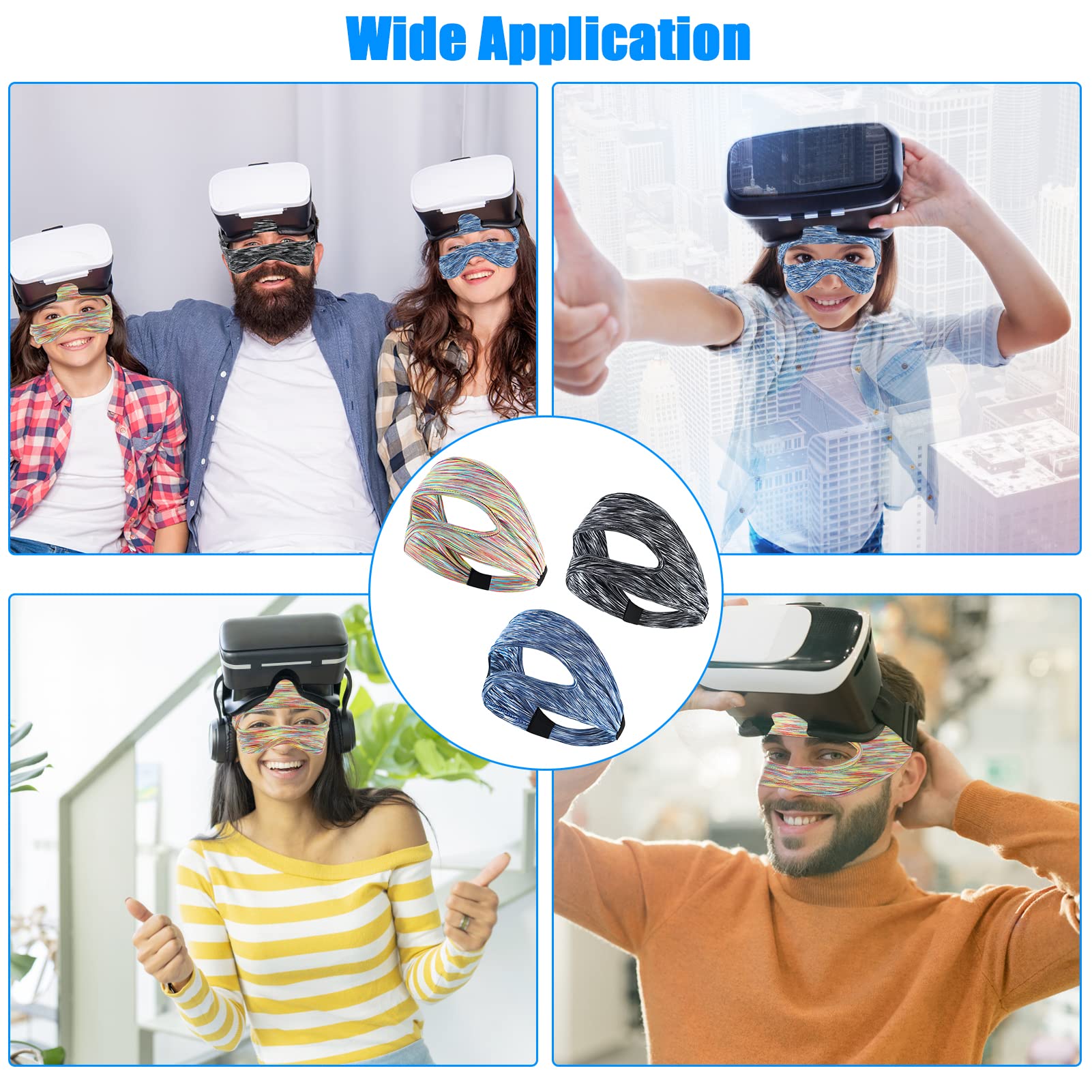 VR Sweat Band for Oculus Quest 2 Sweat Guard BestMal Breathable VR Eye Mask Cover Adjustable VR Sweat Mask VR Face Mask for VR Workouts (3pcs)