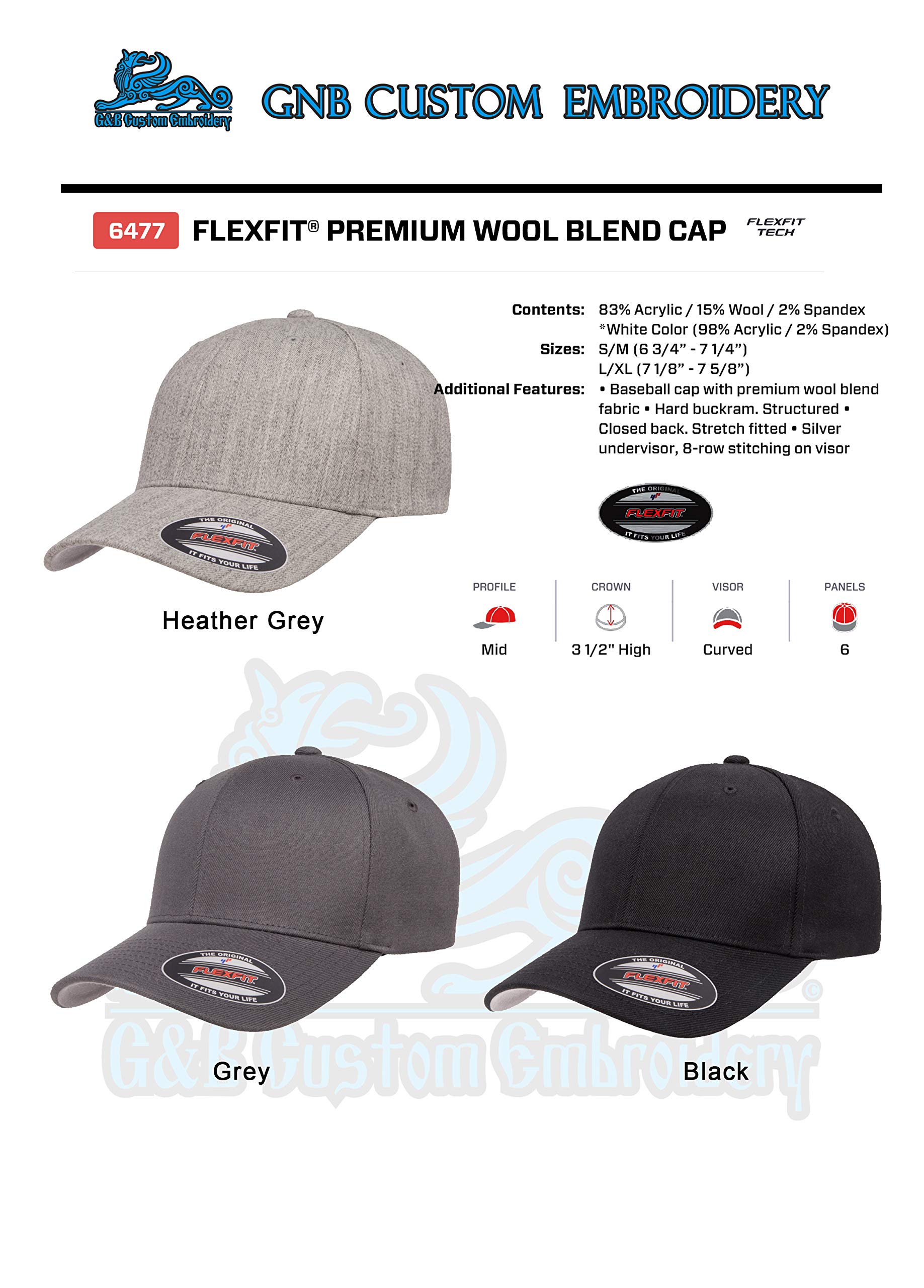 Thin Red Line Fire Department Distressed American Flag hat, Flag with Firefighter Axe Embroidered. 6477 and 6277 Flexfit Hat (L/XL, Heather Grey)