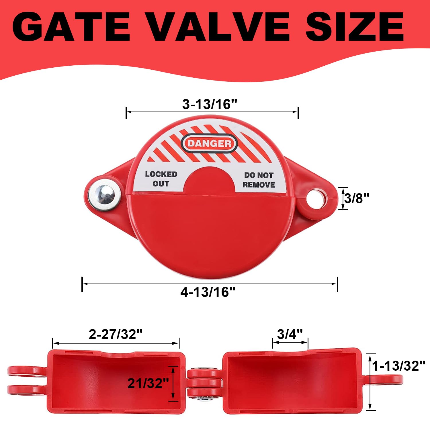 smseace 1Set Gate Valve Lockout with Safety Padlock Suited for 1 to2-1/2 Valve Handles Water Valve Lockout Device Gas Valve Lockout Hose Bib Lock for Outdoor Faucet Knob,Water Spigot,Hose Lock