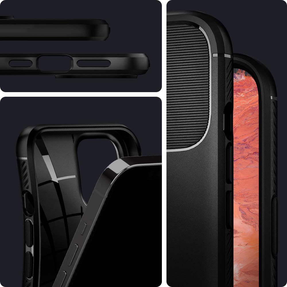 Spigen Rugged Armor Designed for iPhone 12 Pro Max Case (2020) - Matte Black
