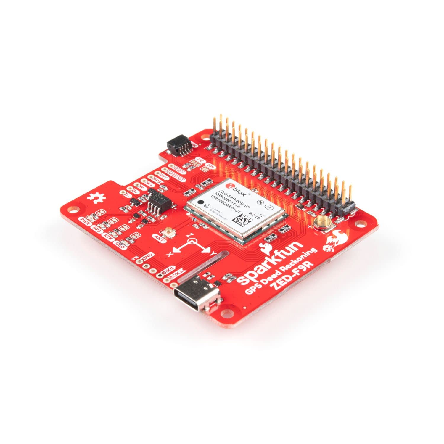 SparkFun GPS-RTK Dead Reckoning pHAT Compatible with Raspberry Pi-Concurrent Reception of GPS GLONASS Galileo BeiDou High Precision GPS - Receives L1C/A & L2C Bands Voltage:5V or 3.3V Logic:3.3V