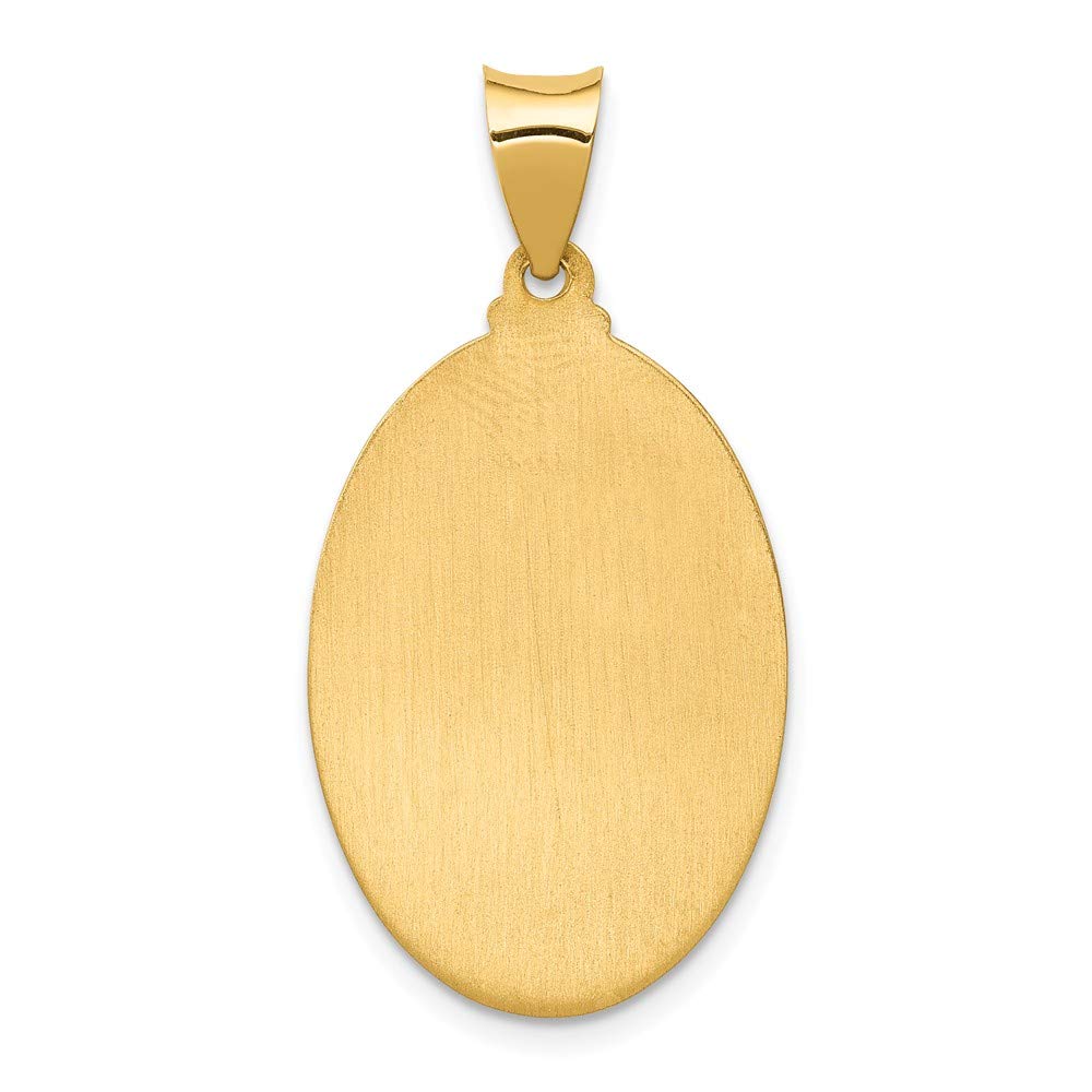 Sonia Jewels 14k Yellow Gold Catholic Patron Saint Anthony Medal Brushed Matte Finish Pendant Charm - 26mm x 15mm