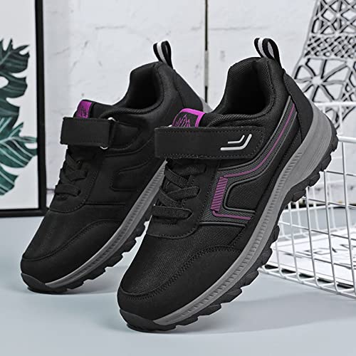 Women's Simple and Fashionable Flying Woven Round Head Solid Color Lightweight Breathable Soft Bottom Postal Shoes Women Black