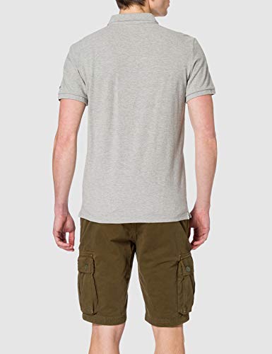 Superdry Mens Organic Cotton Short Sleeve Pique Polo Shirt Mid Marl Size XL