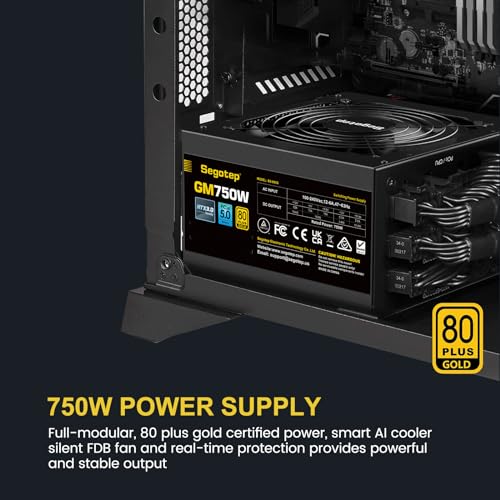 Segotep 600W Gaming Power Supply 80 Plus Gold Certified PSU with Silent 120mm Fan