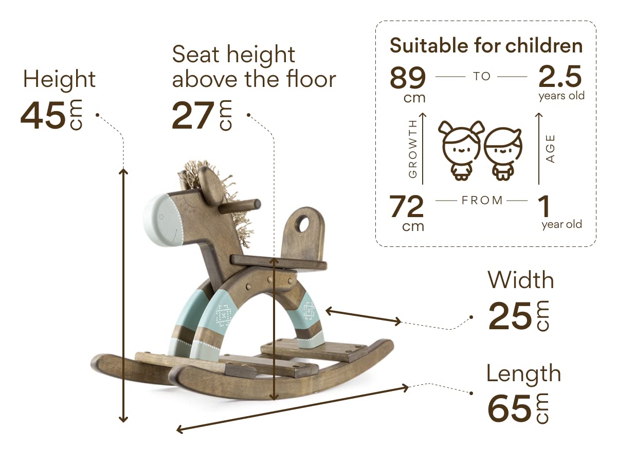 Wooden Rocking Horse Hailey from Solid Birch (Size S)