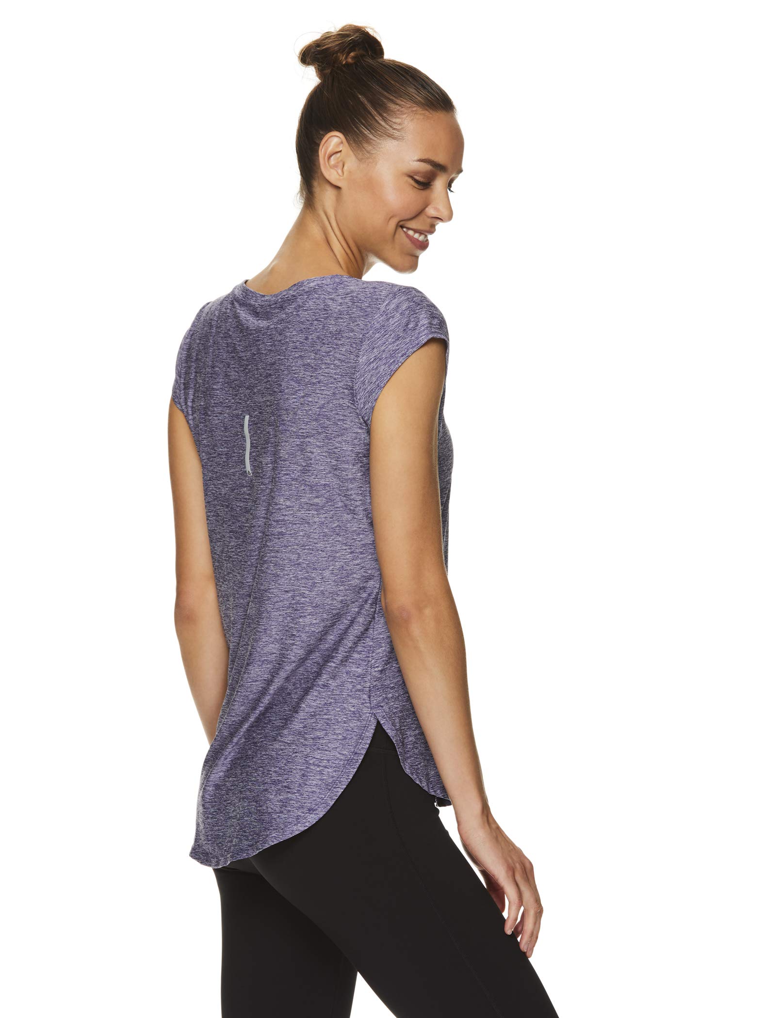 Reebok Women's Legend Running & Gym T-Shirt - Performance Short Sleeve Workout Clothes for Women - Midnight Ink Purple Heather, Small