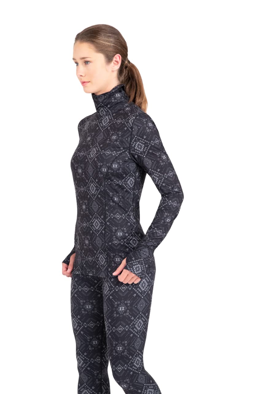 Terramar Women's Standard Cloud Nine 4-Way Stretch Brushed Turtle Neck, Out of Bounds, Large