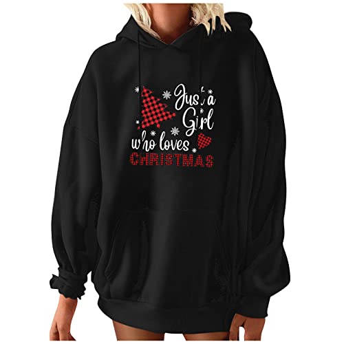 Women Round Neck Christmas Print Sweatshirt Fashion Top Long Sleeve Autumn and Winter Pullover