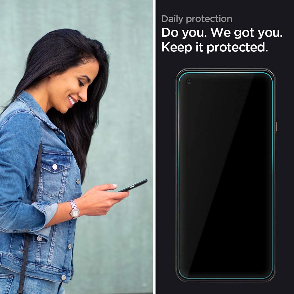 Spigen Tempered Glass Screen Protector [GlasTR AlignMaster] designed for Pixel 4a - 2 Pack/Case Friendly