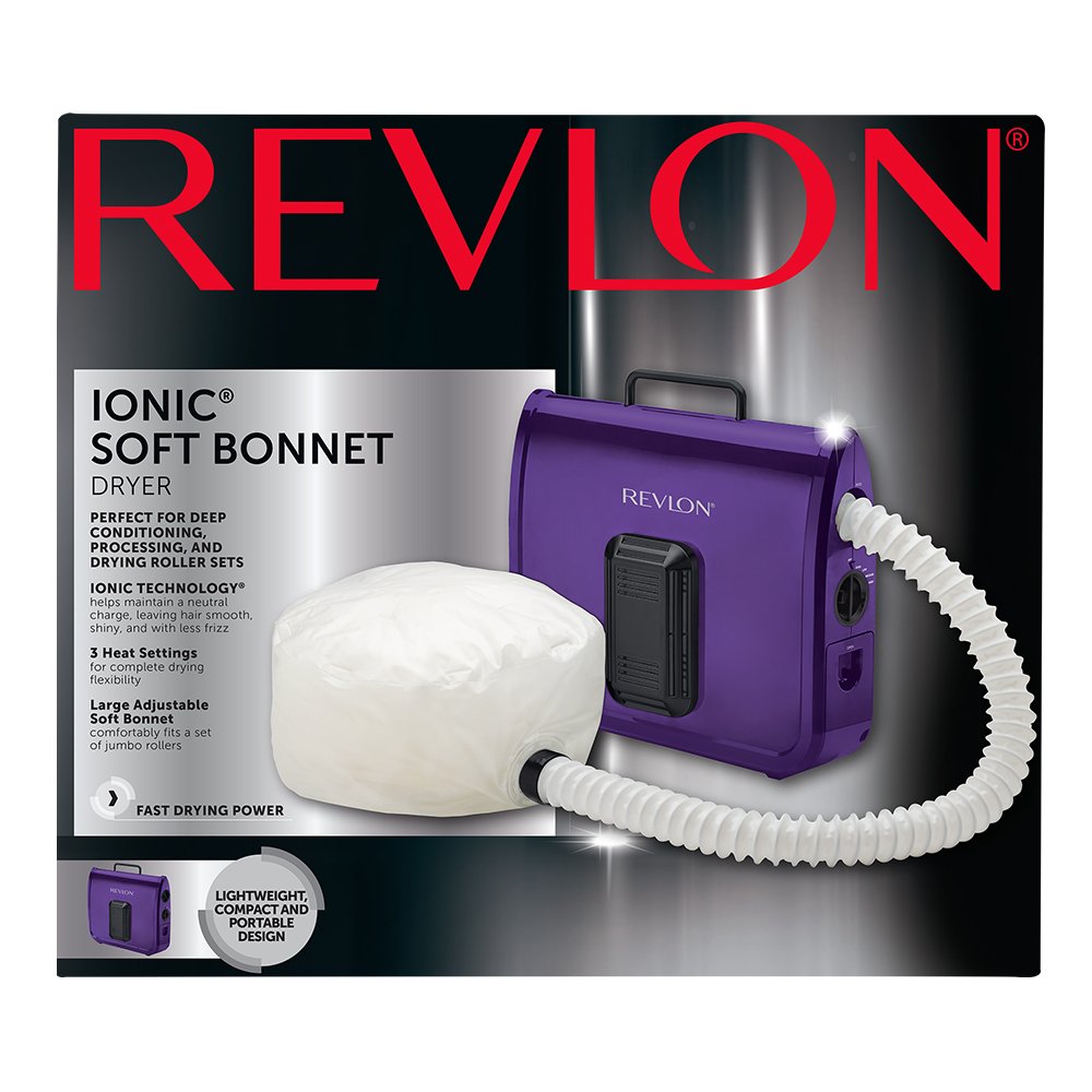 REVLON Ionic Soft Bonnet Hair Dryer, Purple/White, 1 Count