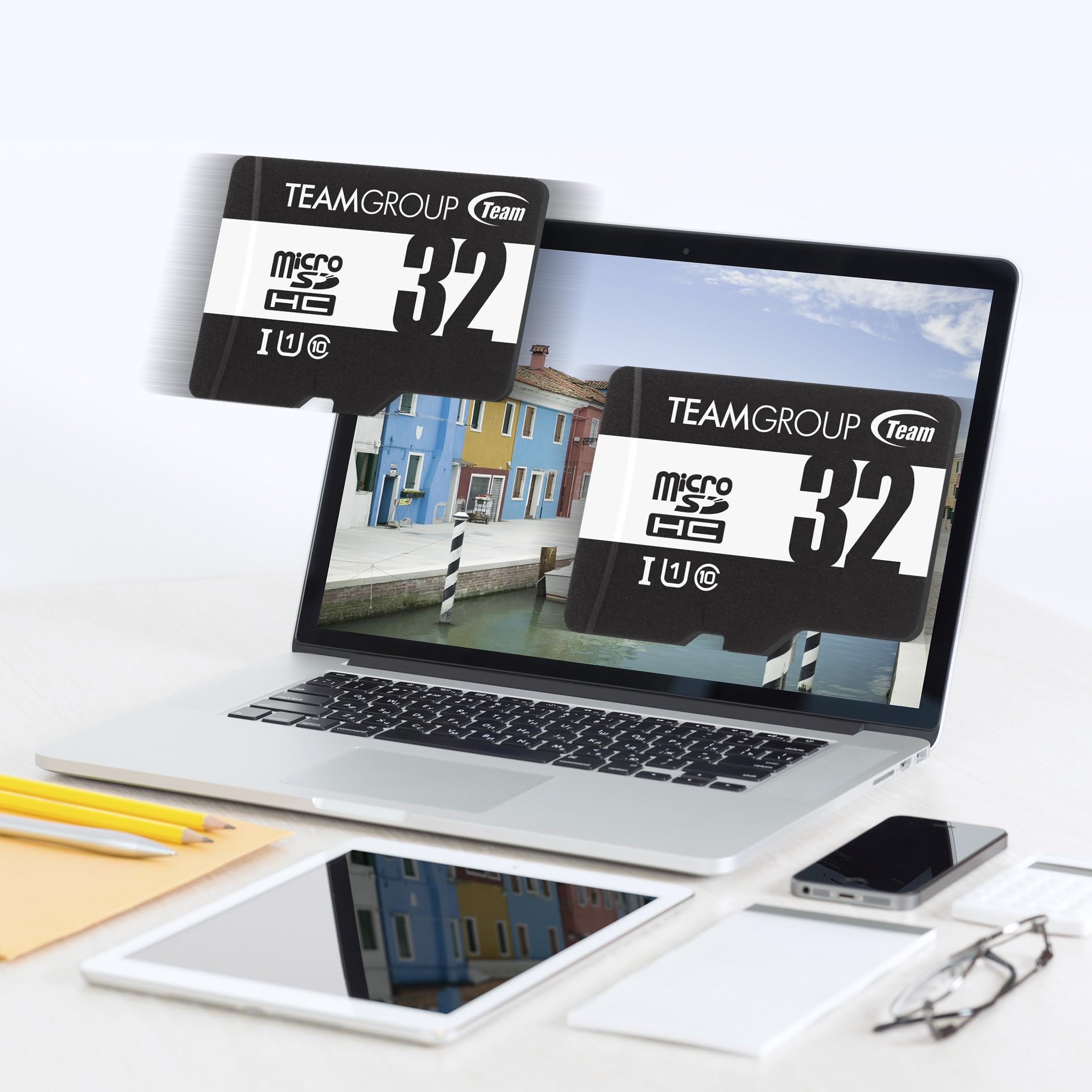 TEAMGROUP Micro 32GB x 10 Pack UHS-I U1 Class 10 SDHC SDXC Read Speed up to 100MB/s High Speed Flash Meomry Card with Adapter for Camera, Surveillance, Full HD Shooting TUSDH32GCL10U66