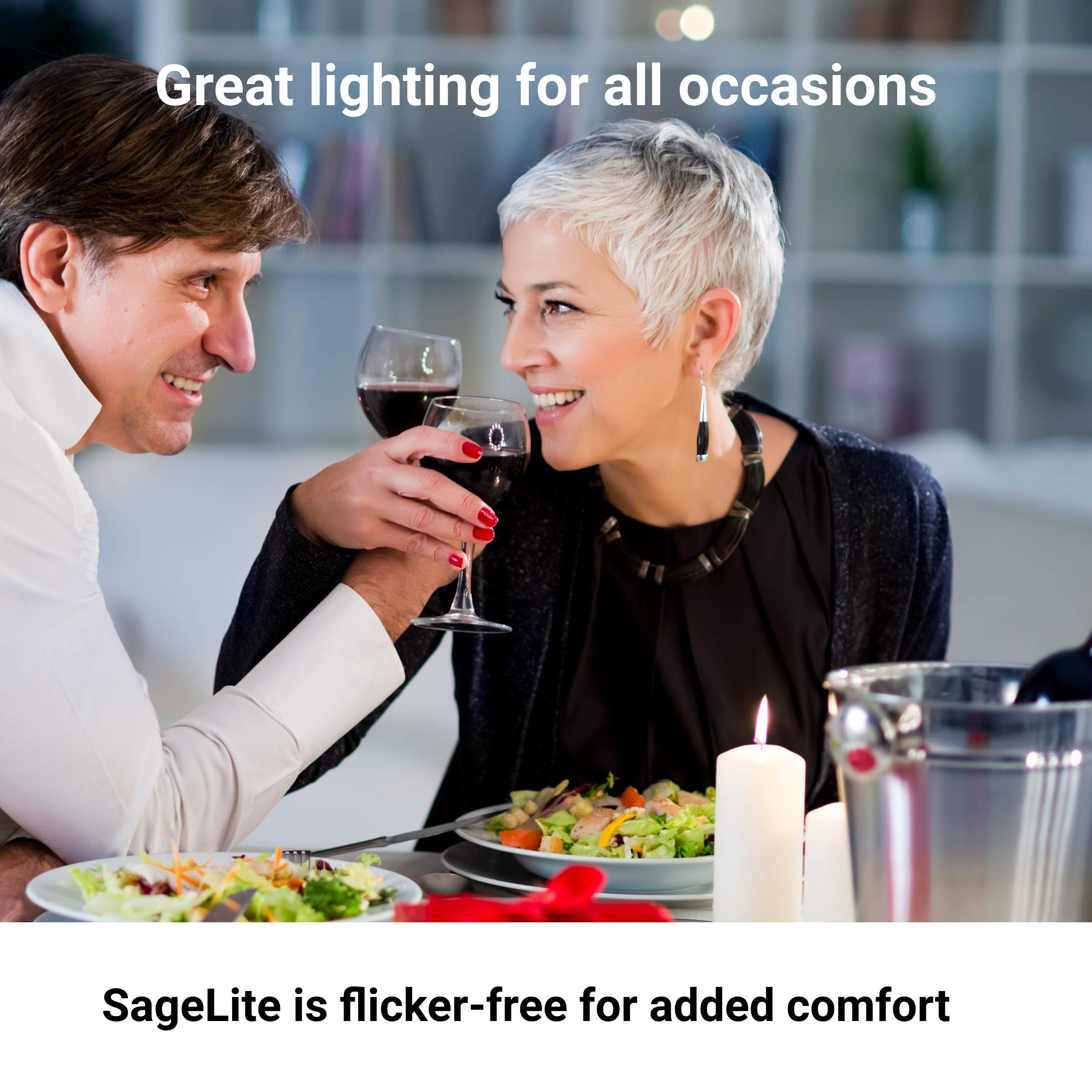 SAGELITE Delay Off LED Light Bulb, 11W LED Light with 25 Seconds of Dimmed Light After Switch Off, 75W Equivalent Daylight (5000K) A21 Bulb E26 Base 1055LM, 4 Pack (0187695001)