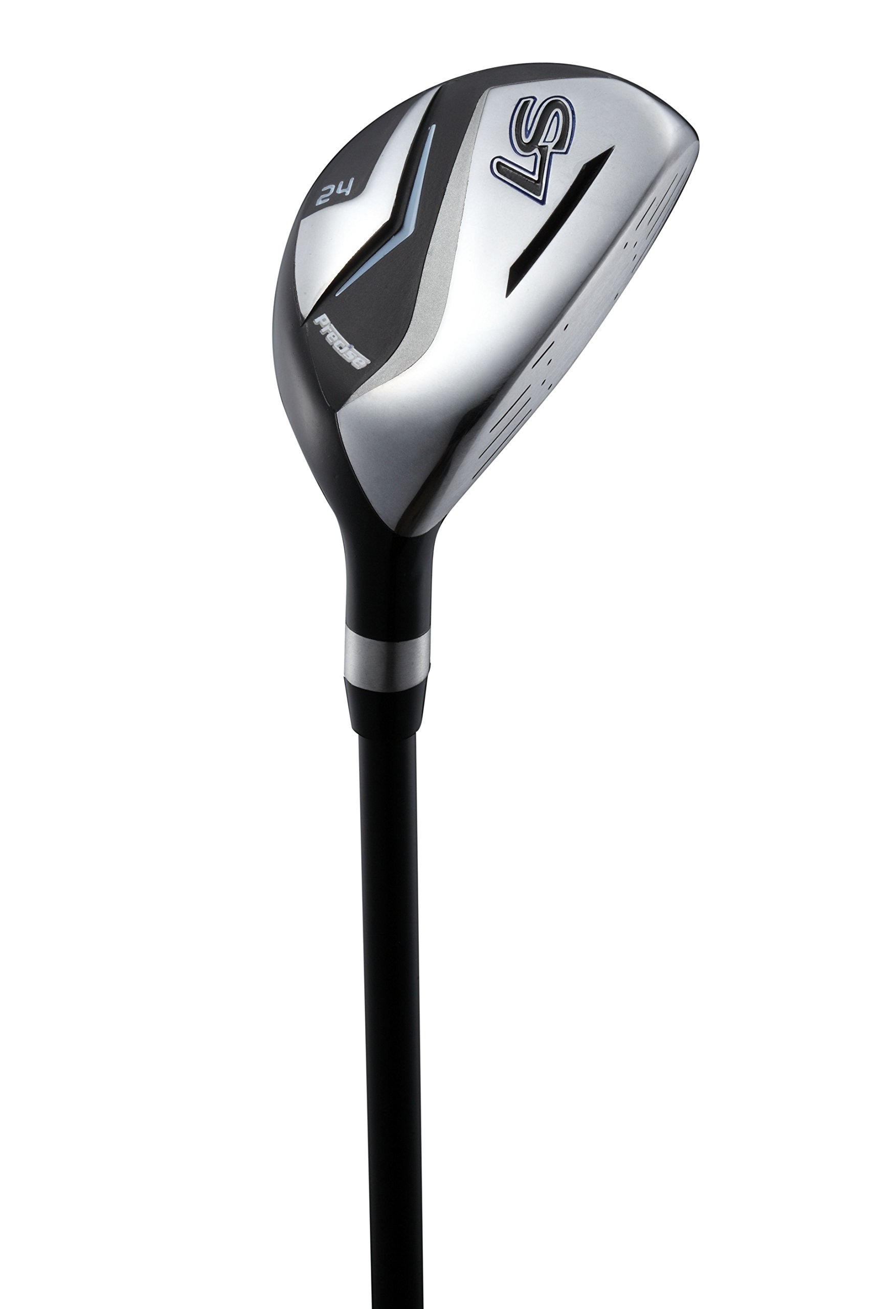 Precise S7 Tall Men’s (6'1" to 6'4") Right Handed Complete Golf Club Set Include 460cc Driver, 3 Wood, 5 Wood, 24* Hybrid, 5-9 PW Irons, Sand Wedge, Putter, Deluxe Stand Bag & 4 Headcovers, Black/Blue