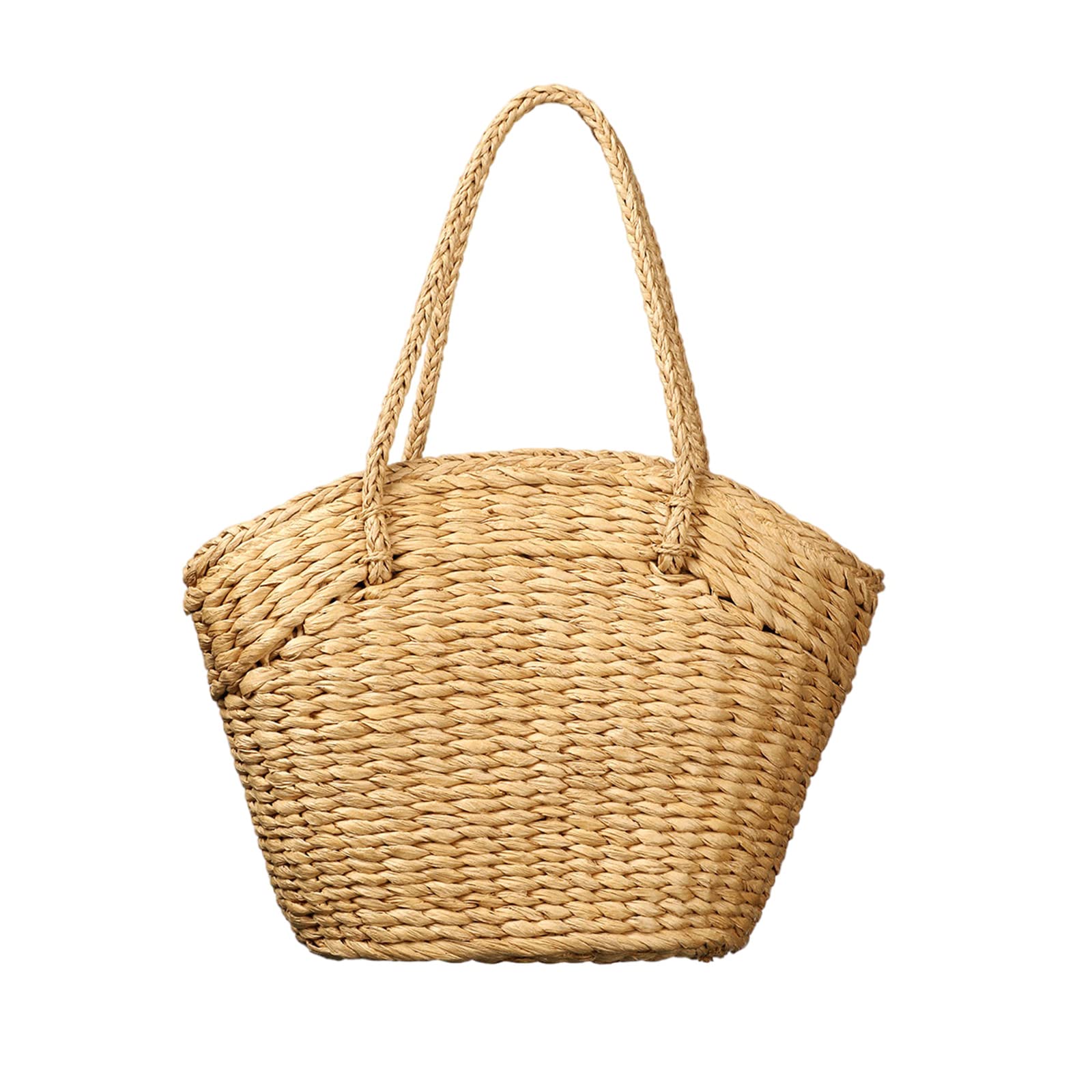 Women Straw Shoulder Bag Summer Beach Hand Woven Straw Tote Large Tote Bag (1)