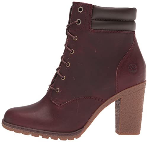 Timberland Women's Tillston 6 Inch Double Collar Hiking Boot, Burgundy Full Grain, 9.5