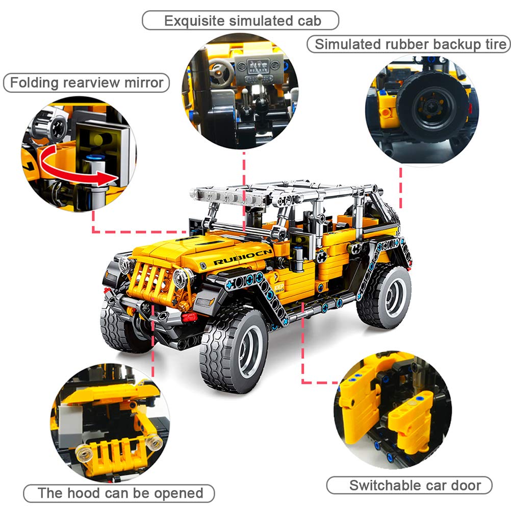 Racing Car Set,Building Blocks Kit Set;Adult Truck Model Toy for Boy (601PCS) (Yellow)