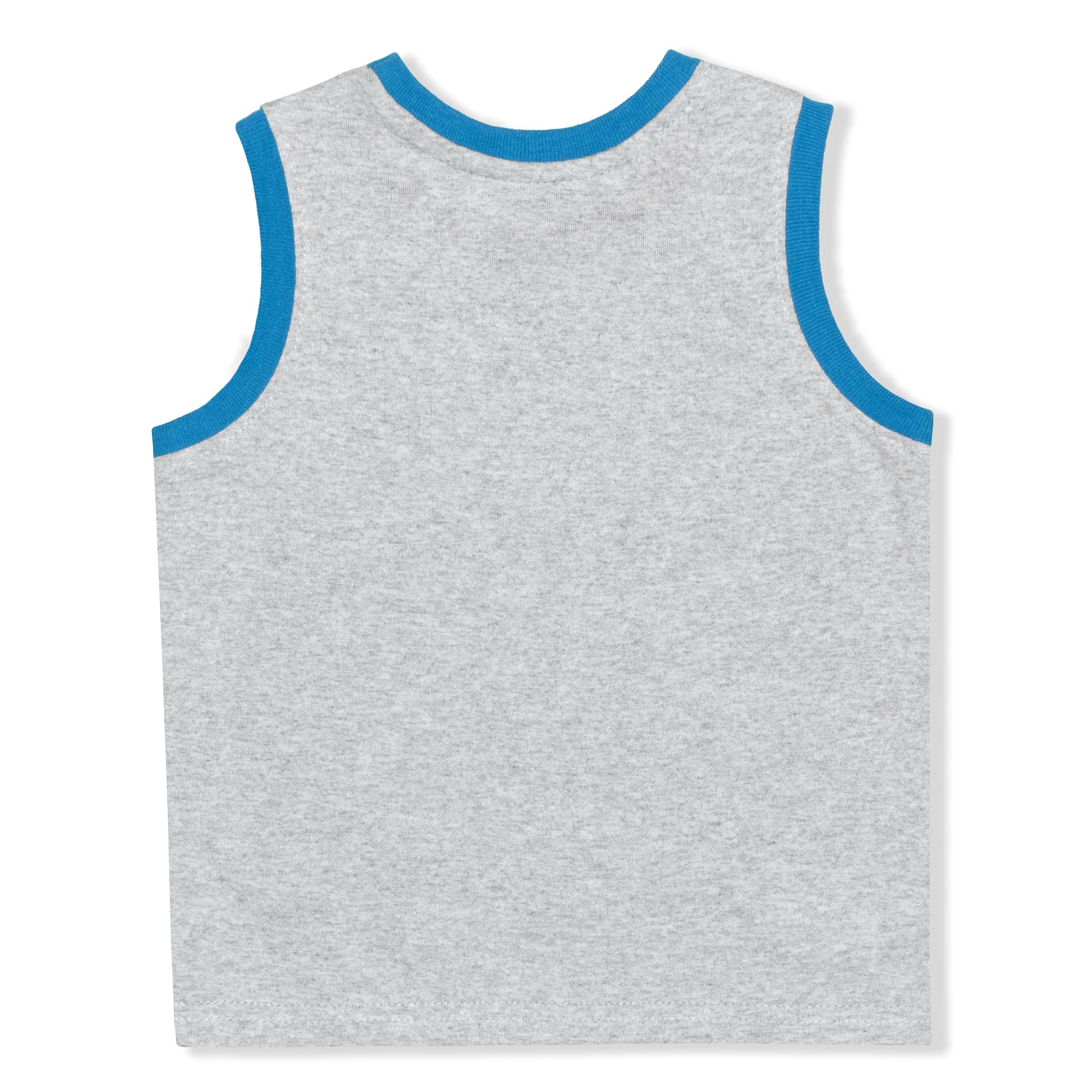 Warner Bros. Scooby Doo Boys’ Short Sleeve T-Shirt, Tank Top and Short Set for Toddler and Little Kids – Blue/Grey