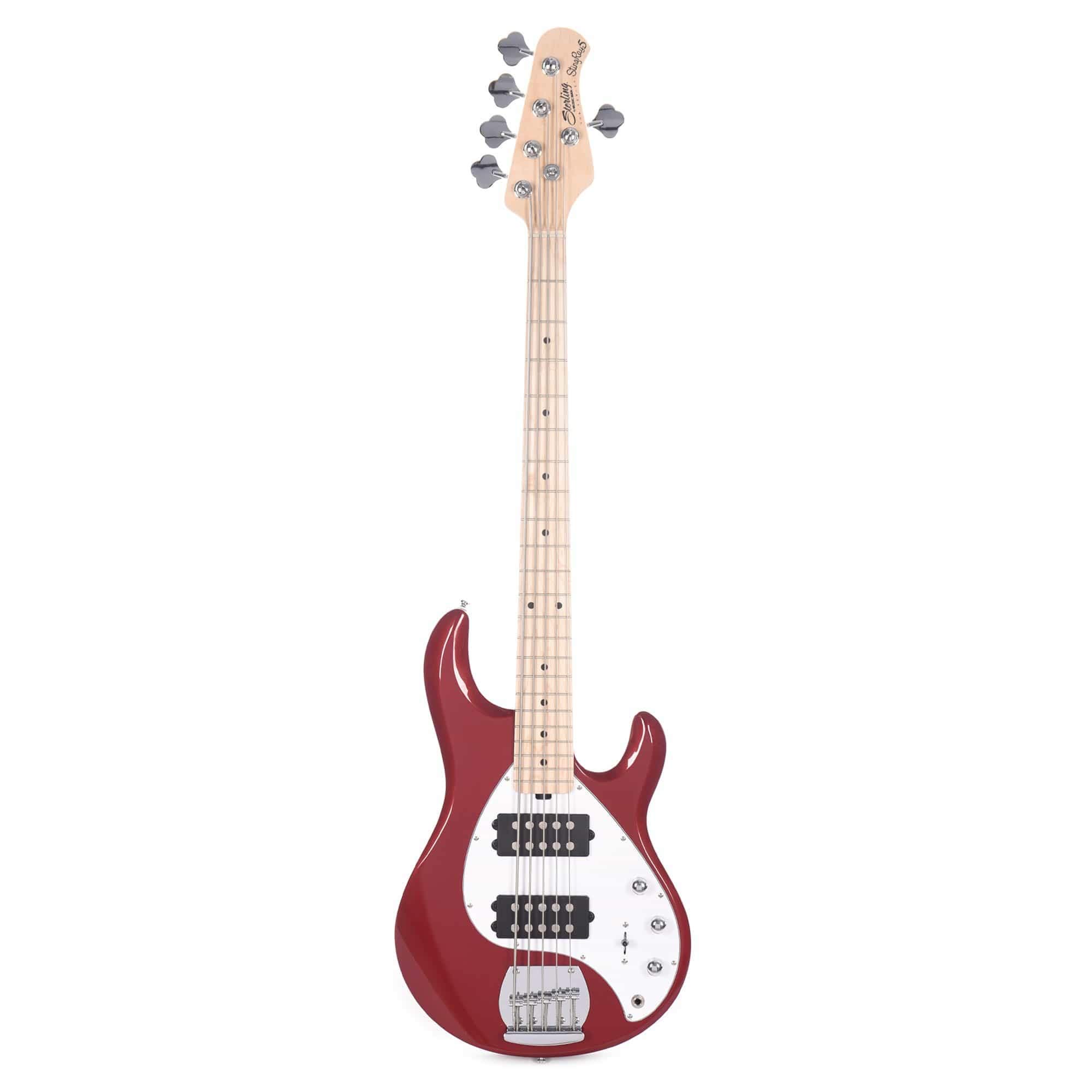 Sterling by Music Man 5 String Bass Guitar, Right, Candy Apple Red (RAY5HH-CAR-M1)