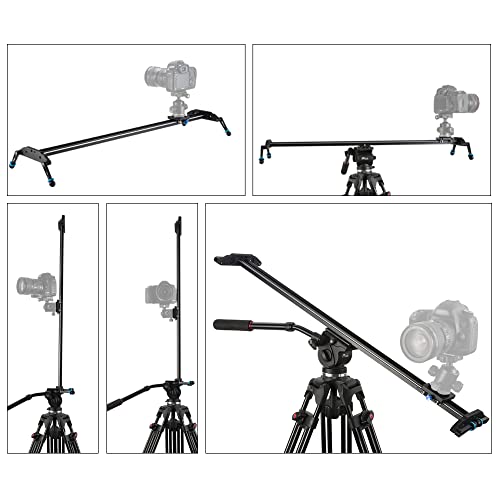 Sutefoto 47''/120cm Portable Camera Slider Rail Track for Video Movie Photography DSLR Cameras, Phone, Action Camera, Max Support 8kg/17.63 lbs Loading