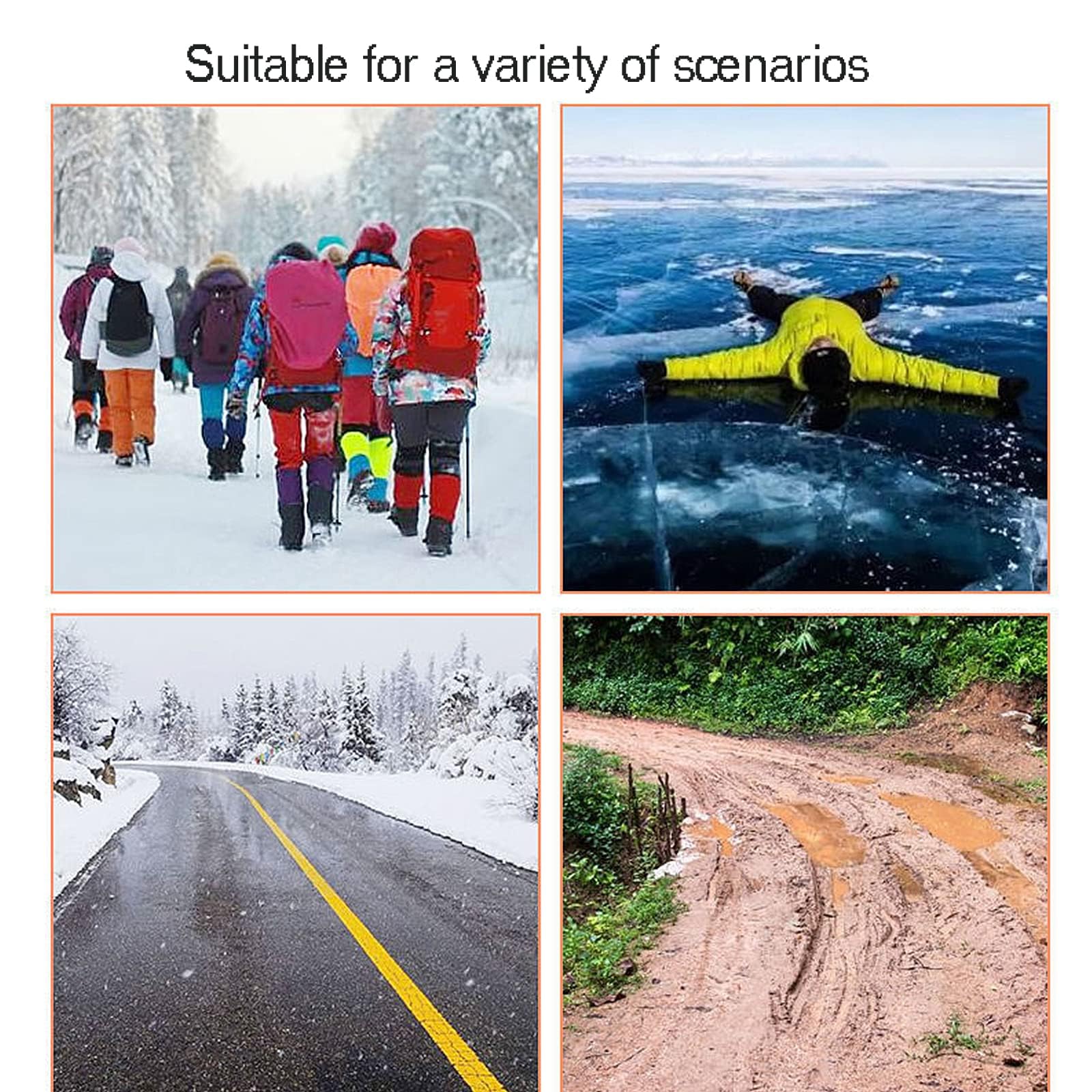 UMILAKE Hiking and Walking Traction Cleats/crampons for Hiking Boots(1 Pair) for Walking on Snow and Ice, and Rock(M(Ladies 6-8.5))